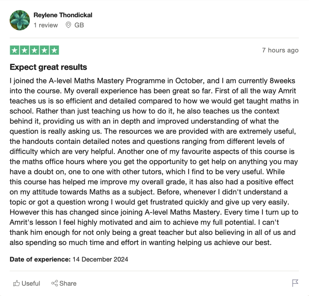 Edexcel A-Level Maths Tutor | A-Level Maths Mastery